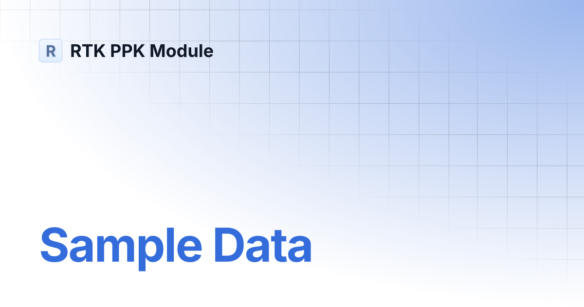 Sample Data | RTK PPK Module